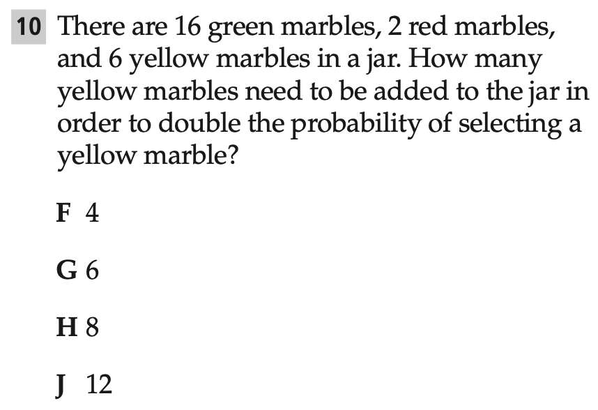 Solved 10 ﻿There are 16 ﻿green marbles, 2 ﻿red marbles, and | Chegg.com