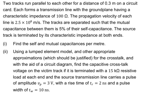 Two tracks run parallel to each other for a distance | Chegg.com