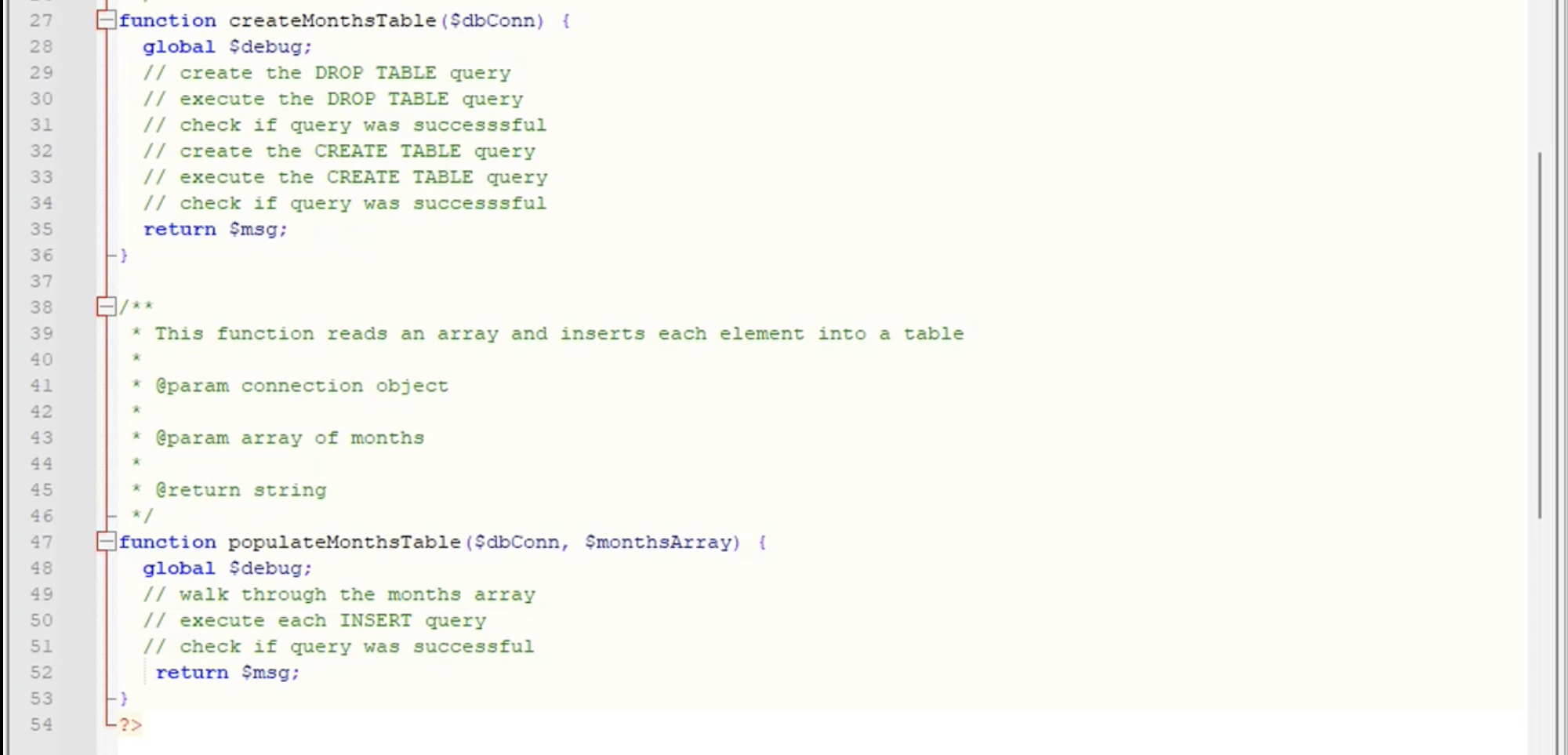 Solved create an array of months and days for the first | Chegg.com