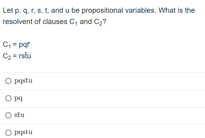 Solved Let p, q, r, s, t, and u be propositional variables. | Chegg.com