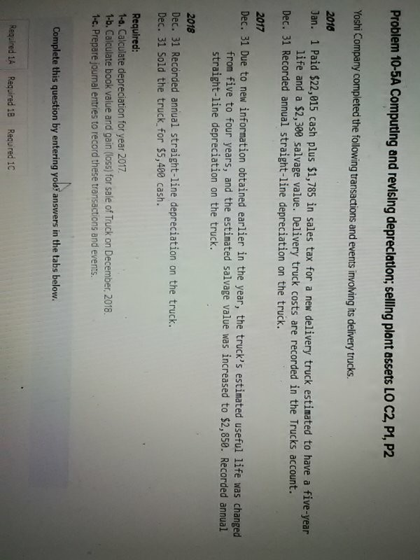 Solved Problem 10-5A Computing end revising depreclation; | Chegg.com