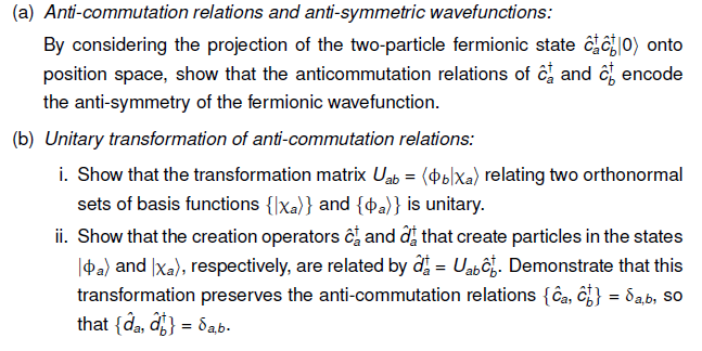 Solved (a) Anti-commutation relations and anti-symmetric | Chegg.com