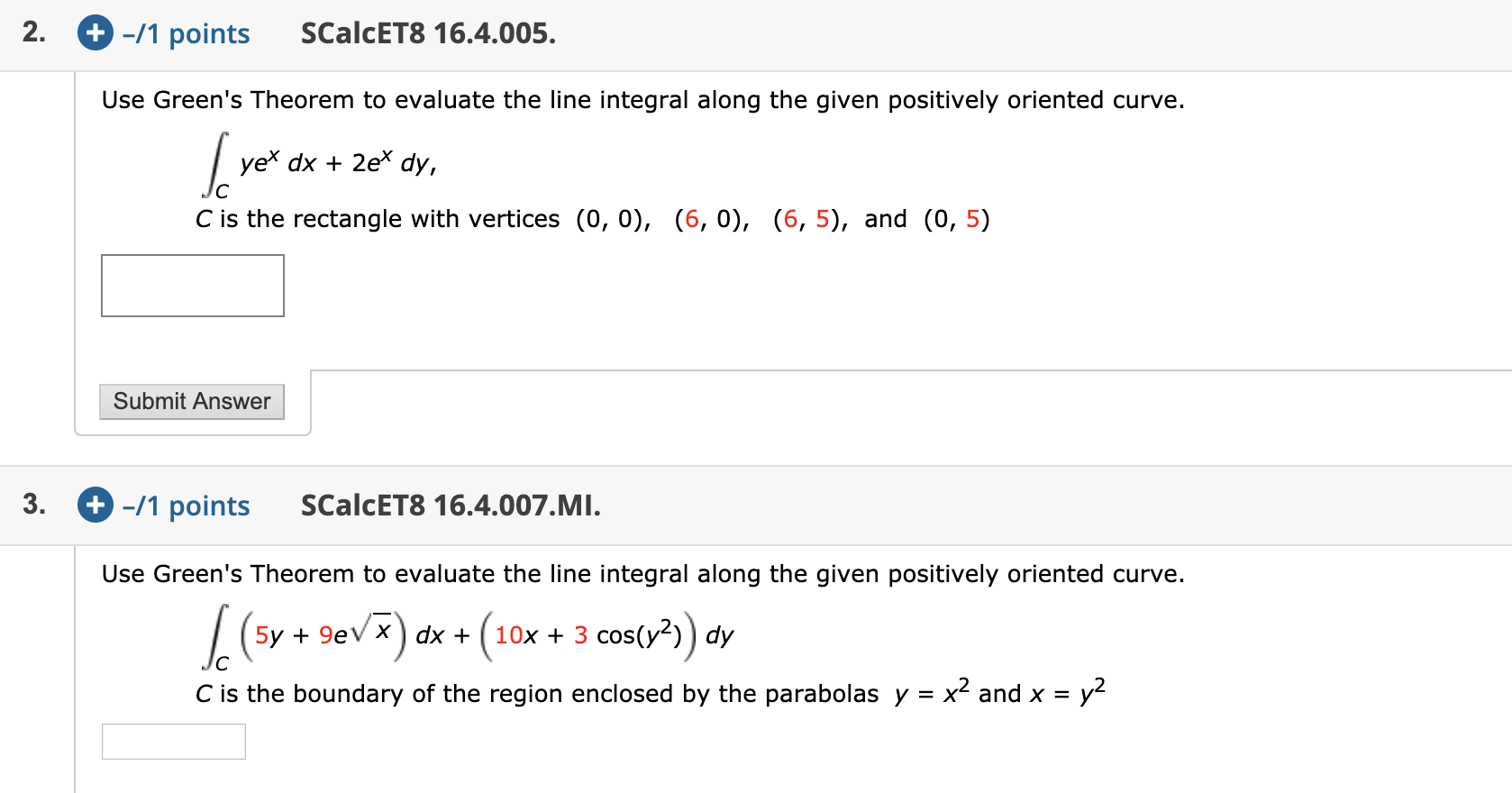 Solved -/1 points SCalcET8 16.4.005 2. Use Green's Theorem | Chegg.com