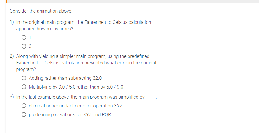 Solved Start 2x speed F2C(f) C = (f - 32.0) * (5.0/ 9.0) | Chegg.com