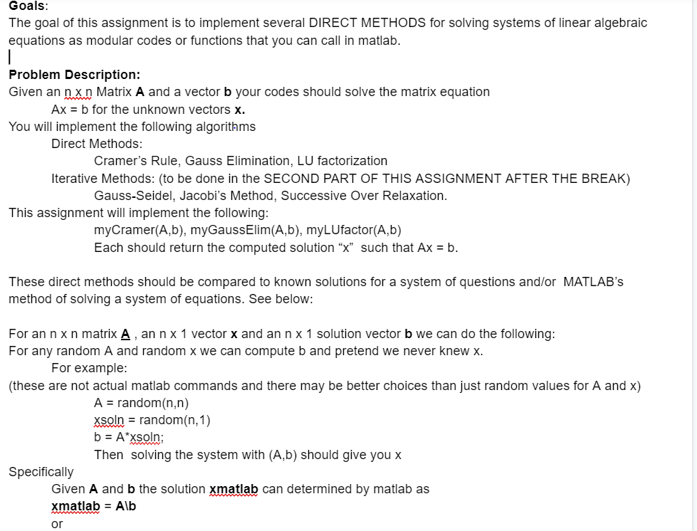Solved Goals: The goal of this assignment is to implement | Chegg.com