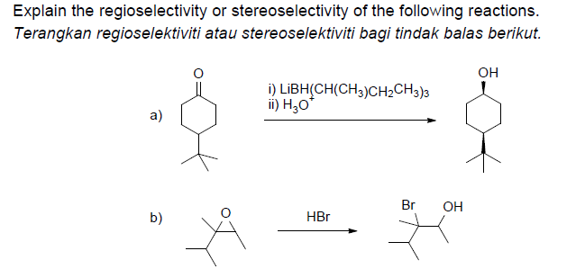 Solved Explain the regioselectivity or stereoselectivity of | Chegg.com