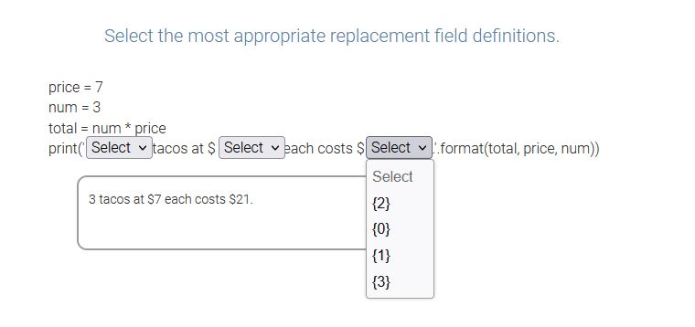 Solved Select the most appropriate replacement field | Chegg.com
