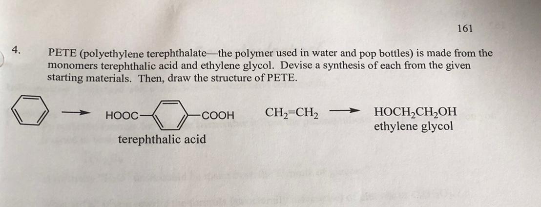 Solved 4. PETE (polyethylene terephthalate - the polymer | Chegg.com