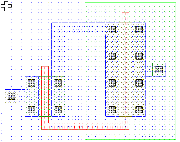 Solved The layout of a CMOS inverter is shown in the figure. | Chegg.com