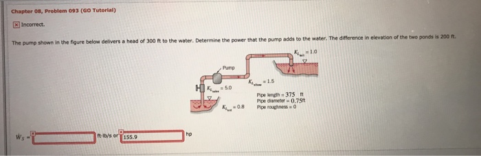 Solved Chapter 08, Problem 093 (GO Tutorial) Incorrect The | Chegg.com