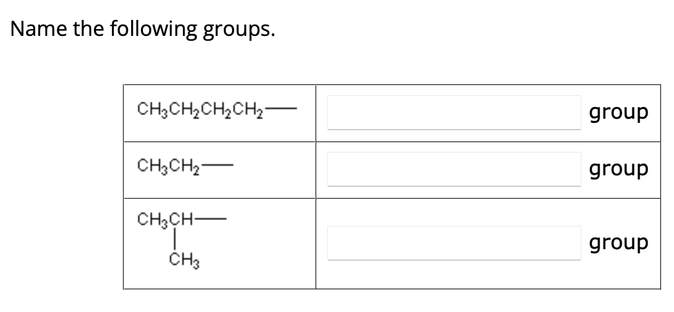 Solved Name the following groups. | Chegg.com