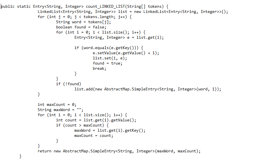 public static Entry count_LINKED_LIST(String[] | Chegg.com