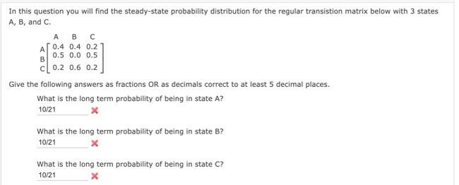 Solved А In this question you will find the steady-state | Chegg.com