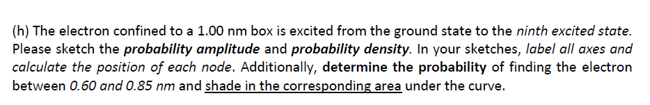 Solved H The Electron Confined To A 1 00 Nm Box Is Excited
