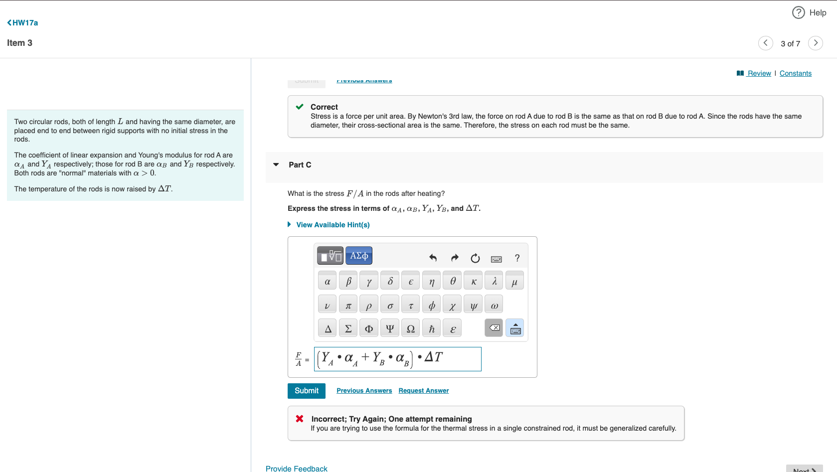 Solved Two circular rods, both of length L and having the | Chegg.com