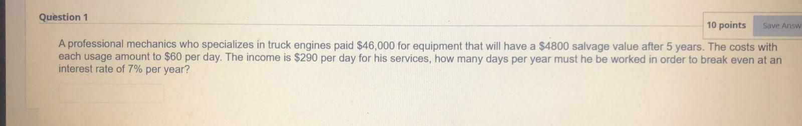 Solved Question 1 10 points Save Answ A professional | Chegg.com