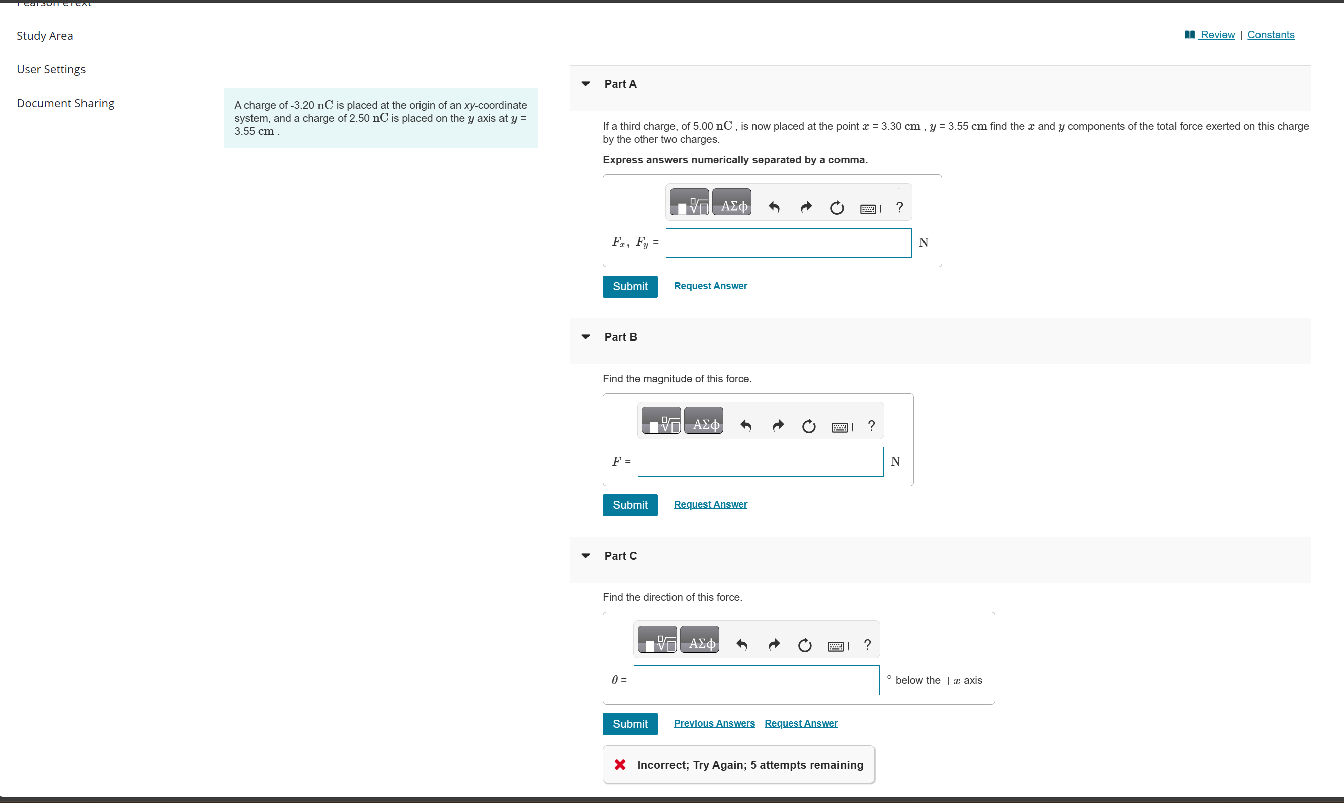 Solved Study Area User Settings Document Sharing A charge of | Chegg.com