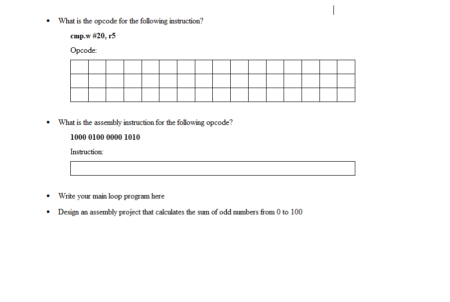 Solved - What is the opcode for the following instruction? | Chegg.com