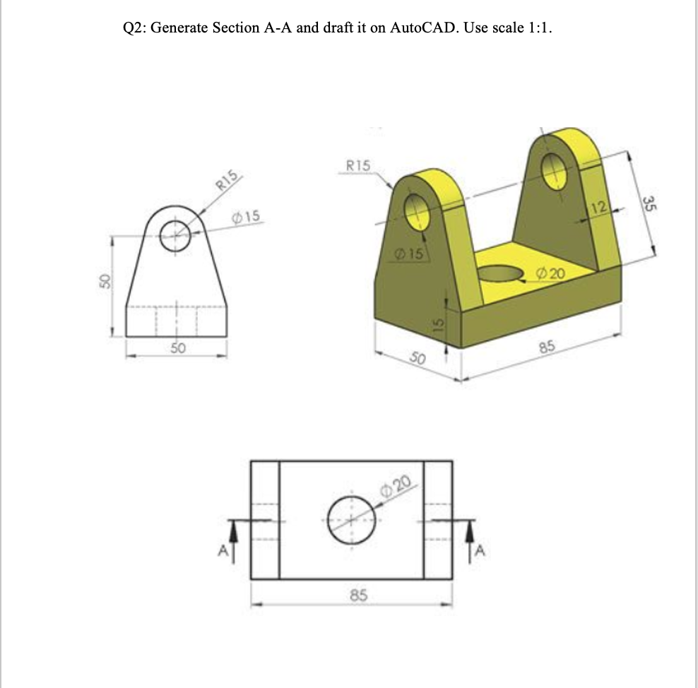 Solved AutoCAD Class Work - Sectioning and | Chegg.com