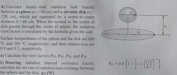 Solved Consider steady-state radiation heat transferbetween | Chegg.com