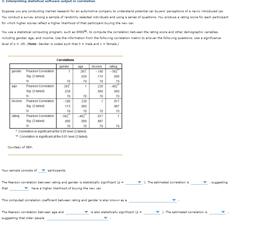 Solved 3. Interpreting statistical software output in | Chegg.com