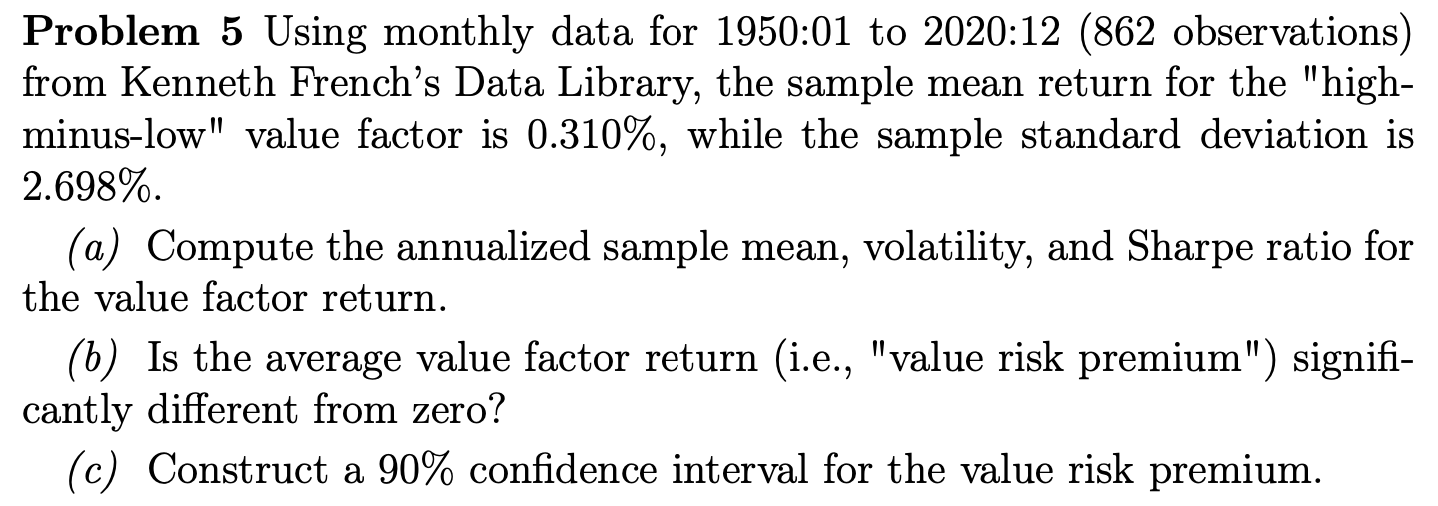 Solved Problem 5 Using monthly data for 1950:01 to 2020:12 | Chegg.com Solved Problem 5 Using monthly data for 1950:01 to 2020:12 | Chegg.com
