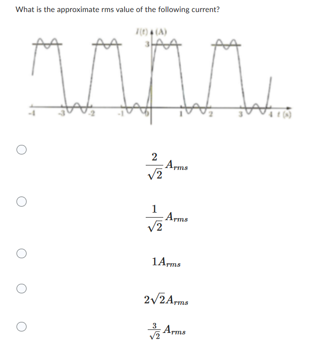 Solved What is the approximate rms value of the following | Chegg.com