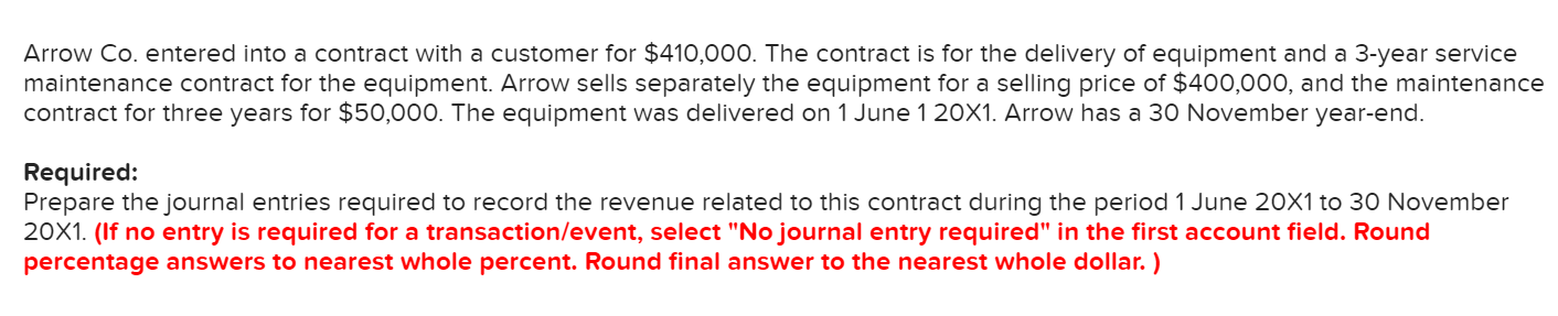 Solved Required Journal Entry: Record the contract for | Chegg.com
