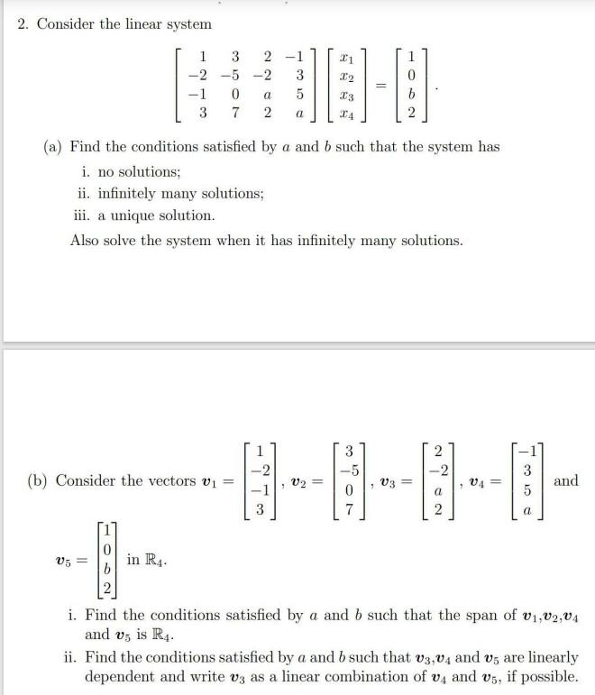 Solved (b) Consider the vectors | Chegg.com