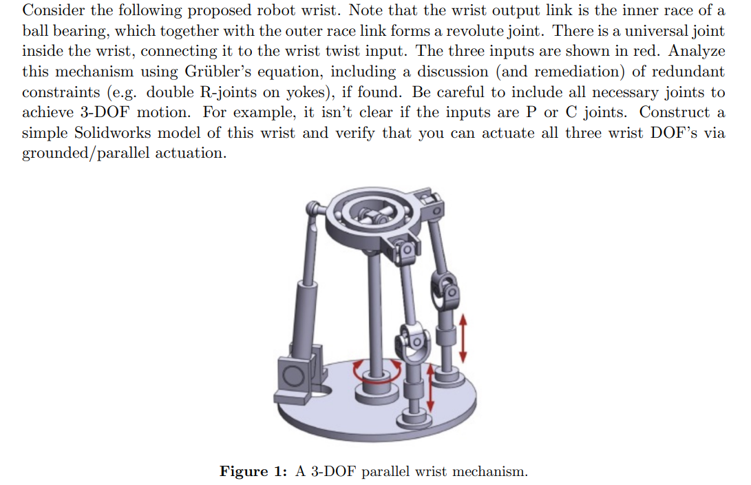 Solved Consider the following proposed robot wrist. Note | Chegg.com