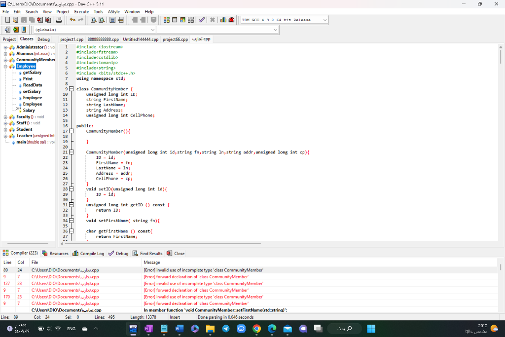 Solved keep getting this error while im working on my | Chegg.com