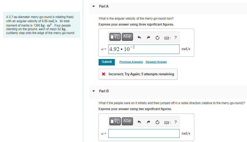 Solved A 3.7-m-diameter merry-go-round is rotating freely | Chegg.com