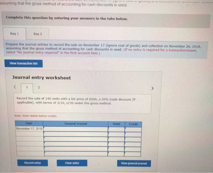 Solved Required informetion Exercise 7-5 Trade and cash | Chegg.com