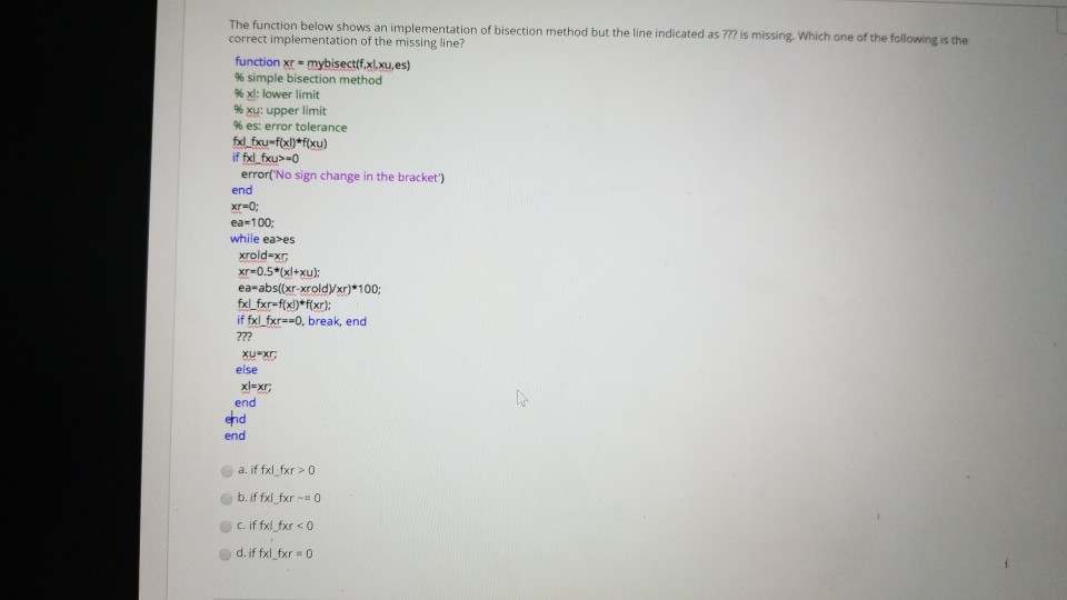 Solved The function below shows an implementation of | Chegg.com