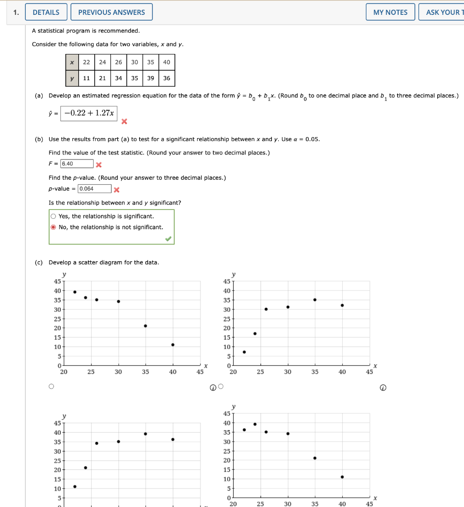 Solved 1. DETAILS PREVIOUS ANSWERS MY NOTES ASK YOURT A | Chegg.com
