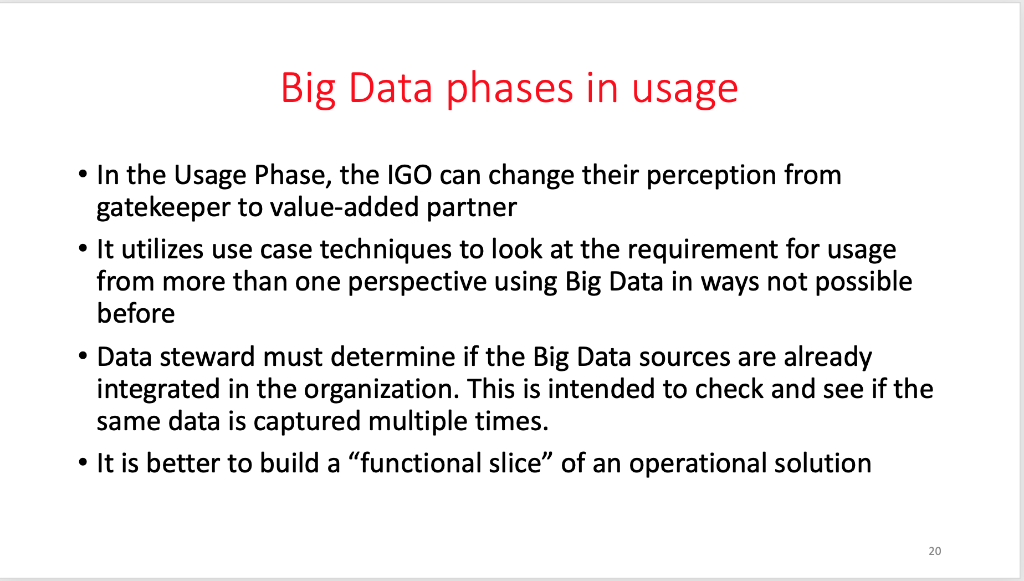 1. Briefly explain three Big Data Phase Usages in IG. | Chegg.com