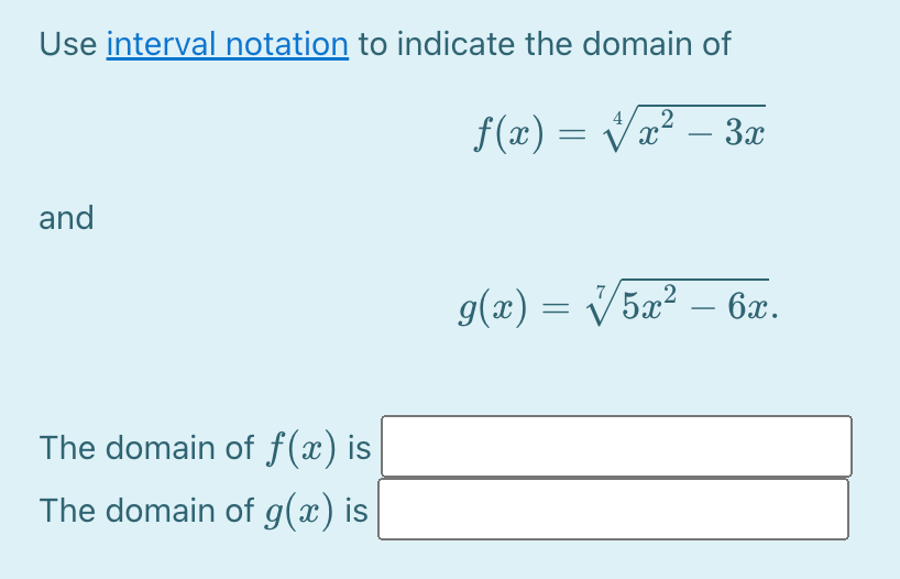 Interval Notation