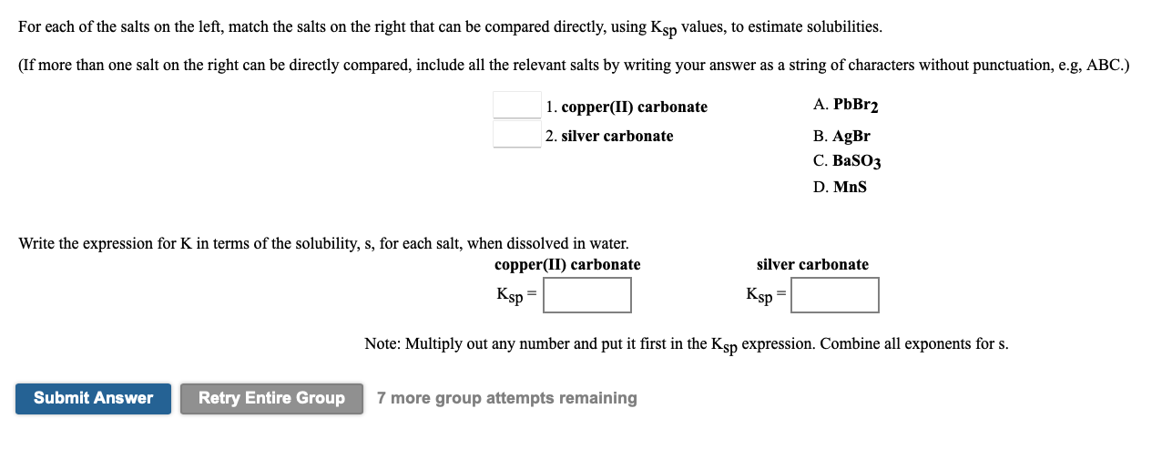 Solved For each of the salts on the left, match the salts on | Chegg.com