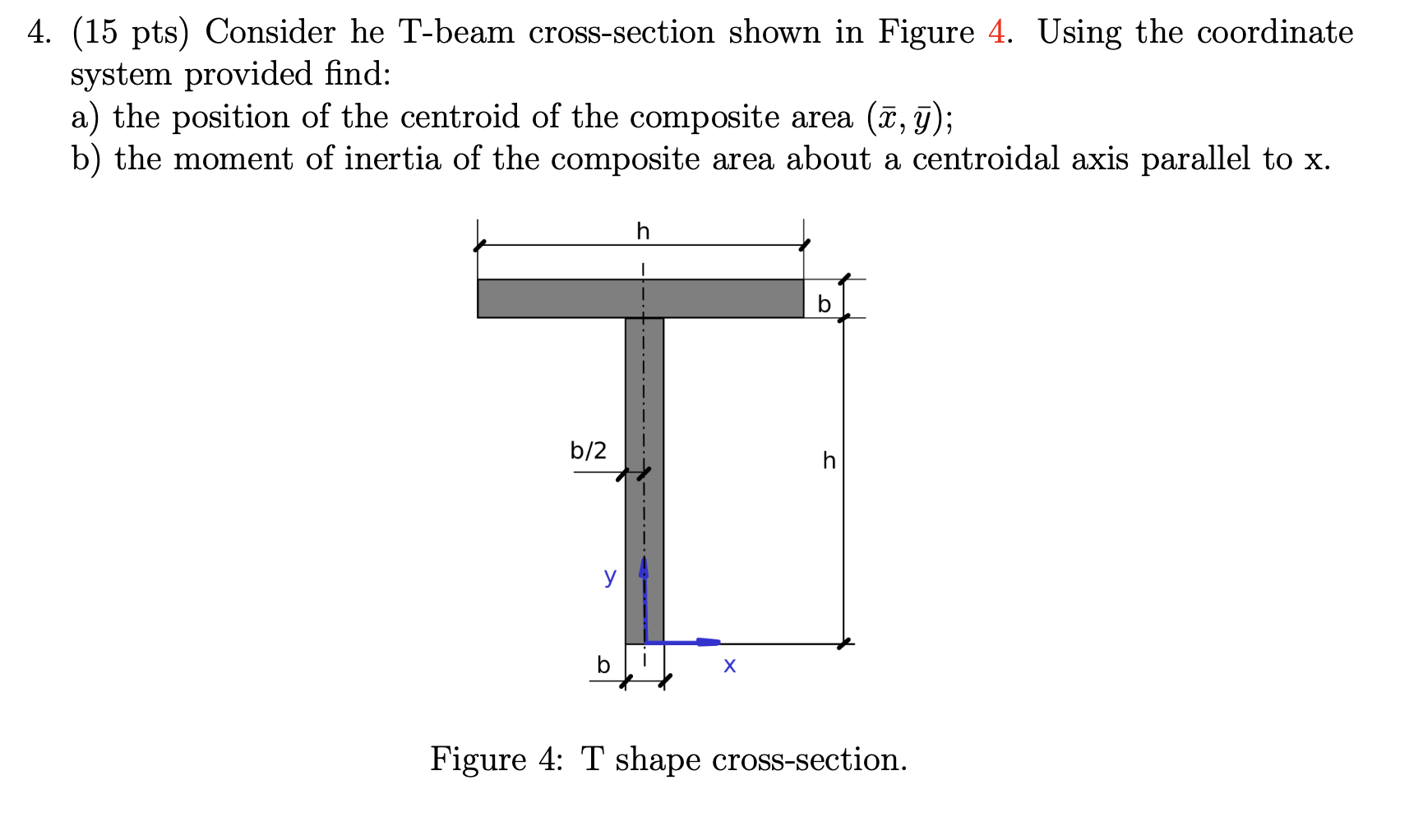 Solved 4. (15 pts) Consider he T-beam cross-section shown in | Chegg.com Solved 4. (15 pts) Consider he T-beam cross-section shown in | Chegg.com