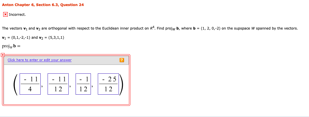 Solved Anton Chapter 6, Section 6.3, Question 24 X | Chegg.com