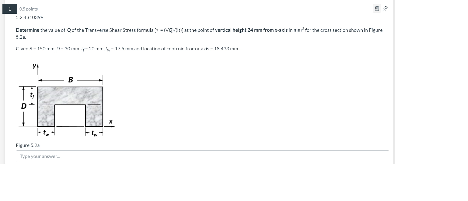 Solved 1 0.5 points 5.2.4310399 Determine the value of Qof | Chegg.com
