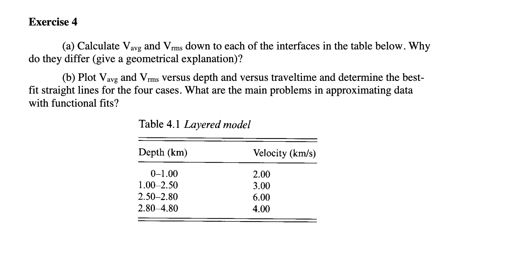 Solved Exercise 4 A Calculate Vavg And Vrms Down To Each