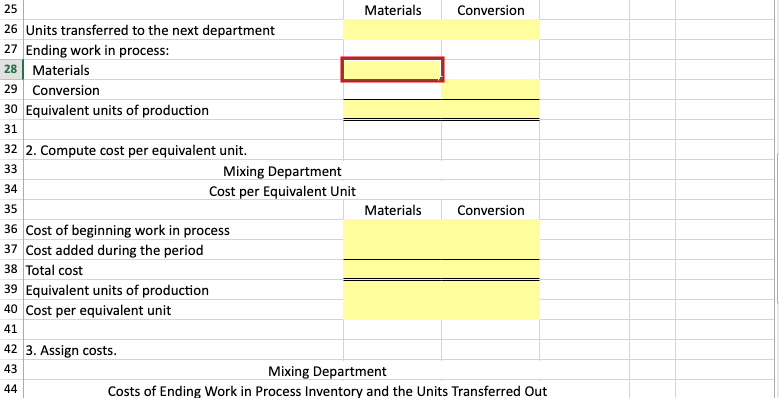 Solved Process Costing using the Weighted-Average Method 1. | Chegg.com