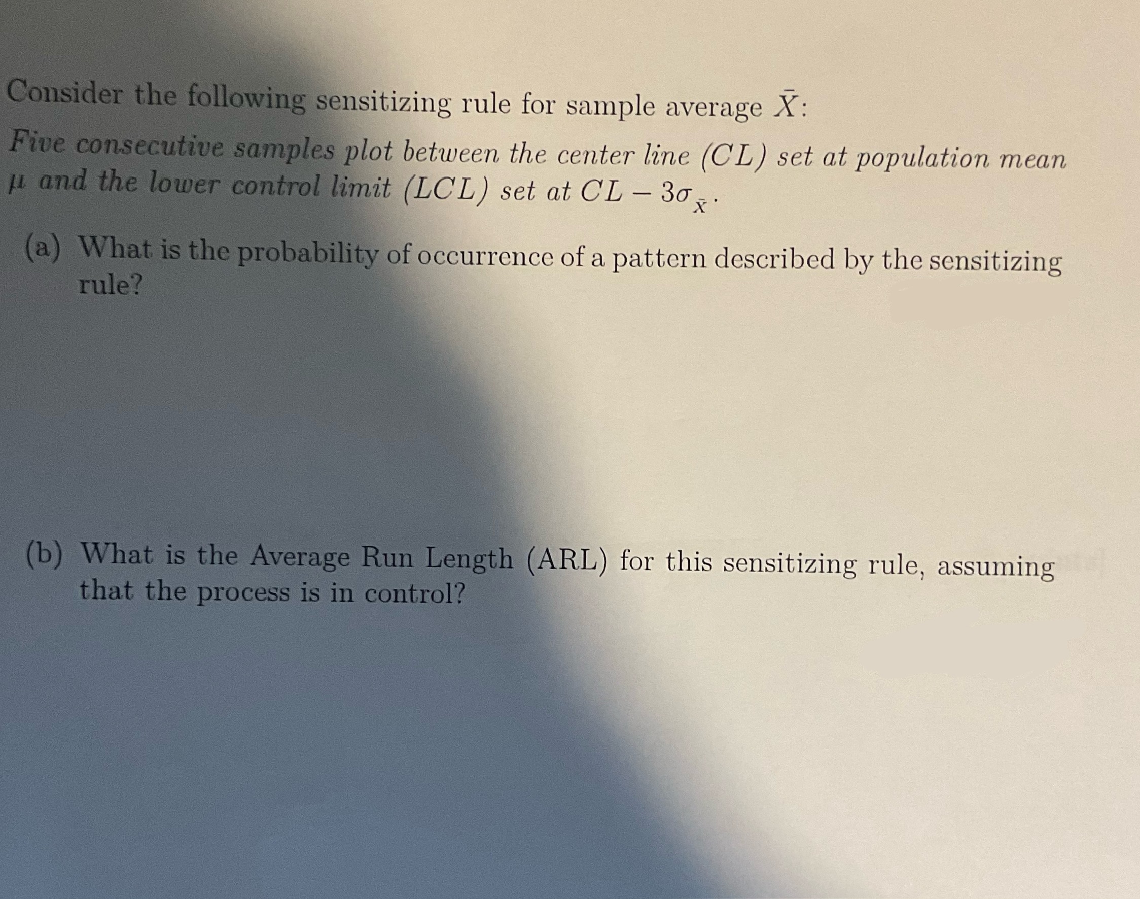 Solved Consider the following sensitizing rule for sample | Chegg.com