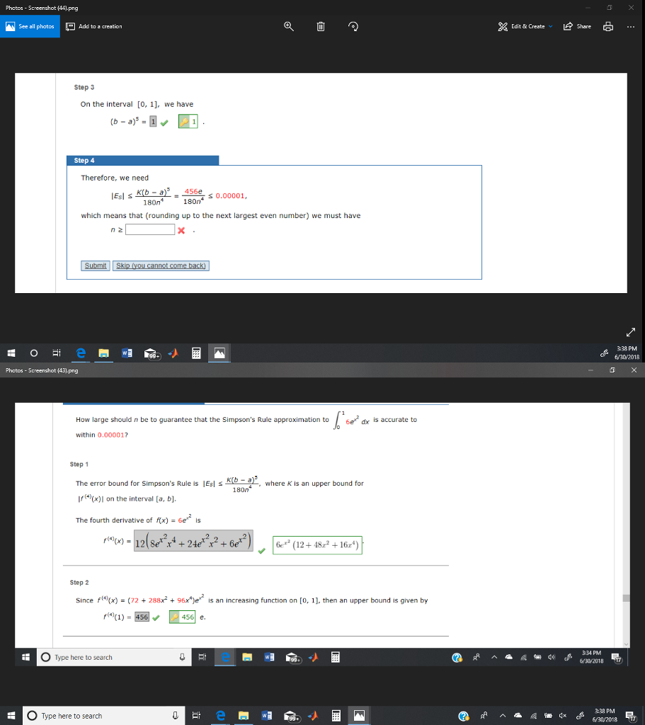 Solved How large should n be to guarantee that the Simpson's | Chegg.com