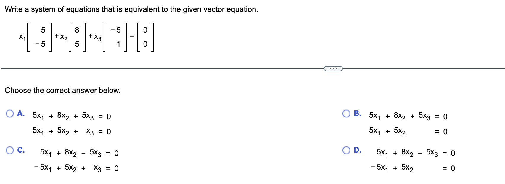 Solved Write a system of equations that is equivalent to the | Chegg.com