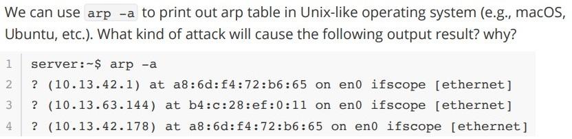 Solved Spoofing Attack? Sniffing Attack? Denial of | Chegg.com