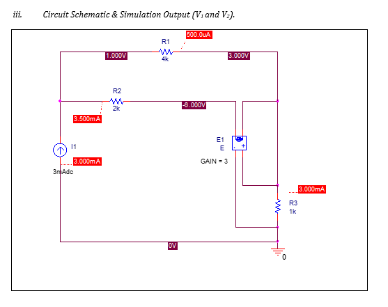 iii. Circuit Schematic & Simulation Output and | Chegg.com