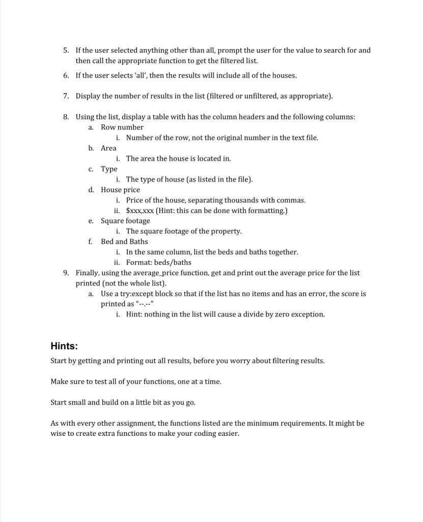 Assignment Week 11: House Listings Application In | Chegg.com
