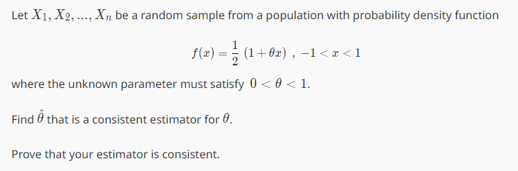 Solved Let x1,x2,dots,xn ﻿be a random sample from a | Chegg.com